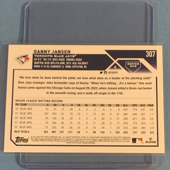 Topps | Toys | Danny Jansen 37 2023 Topps Baseball Trading Card | Poshmark